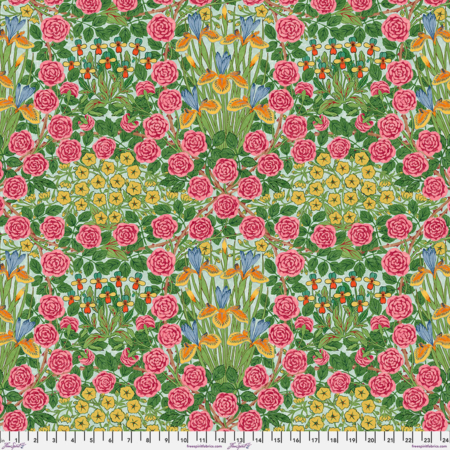 108" Bedford Park Quilt Backing Fabric by Morris Co - Campanula in Sea – Cary Quilting Company