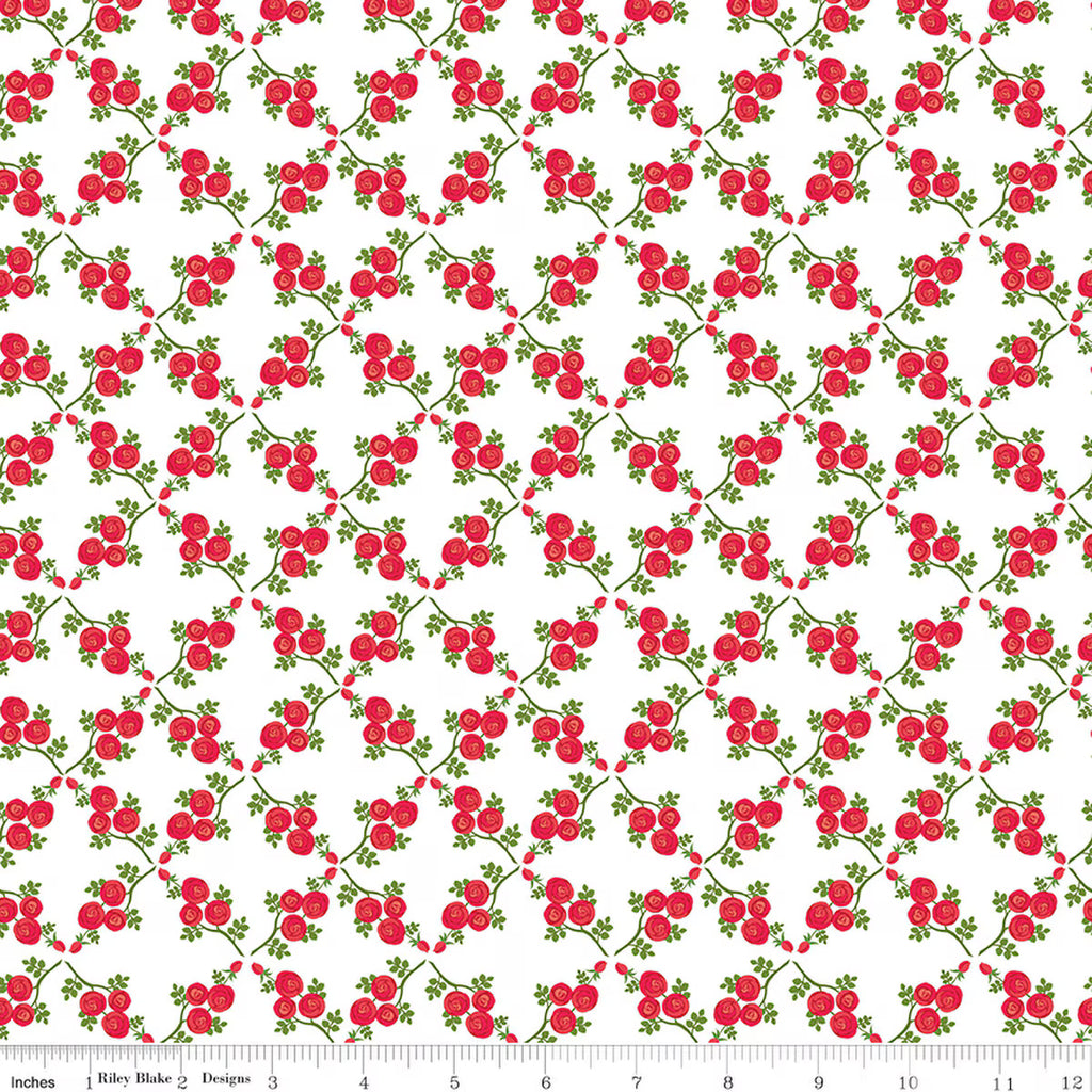 Front Porch Quilt Fabric - Trellis in White - C17211-WHITE – Cary ...
