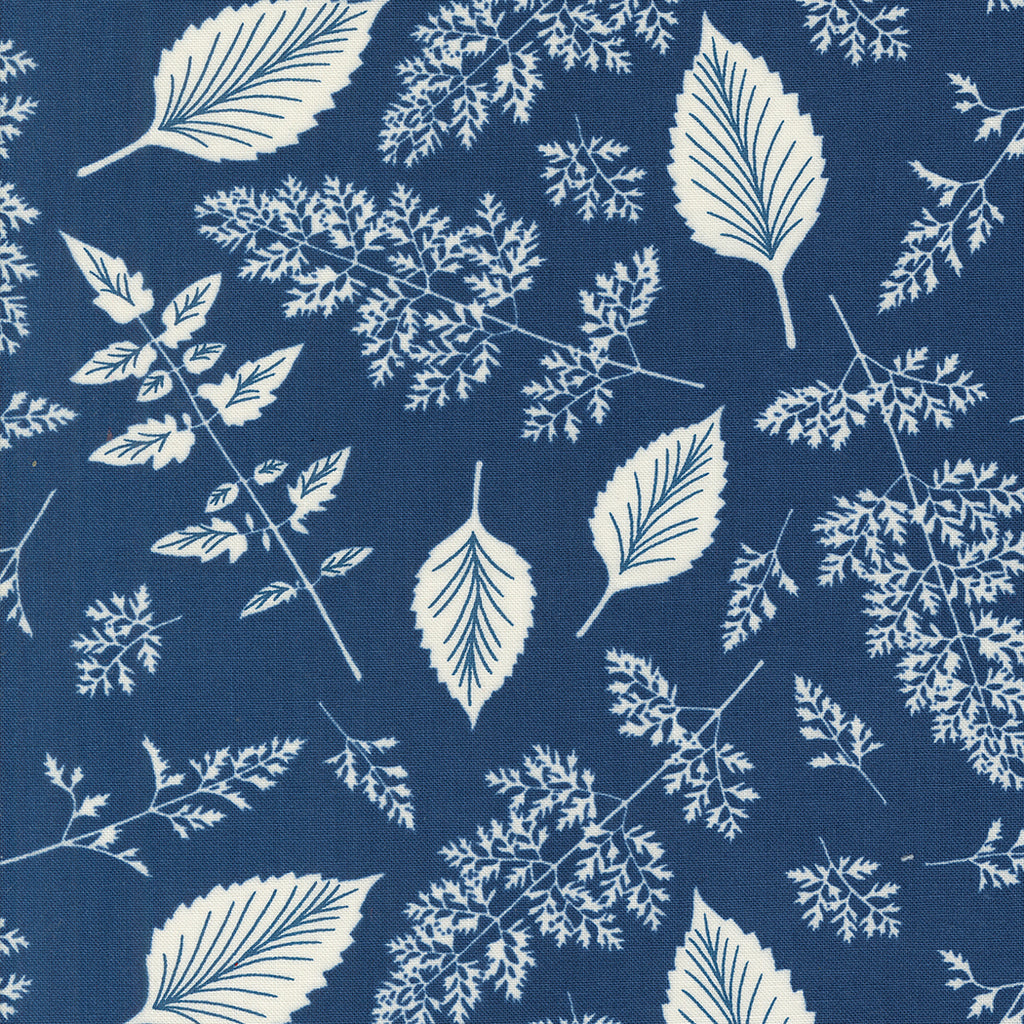 Field of Flowers Quilt Fabric - Leaf Pattern in Indigo Blue - 3315 18 ...