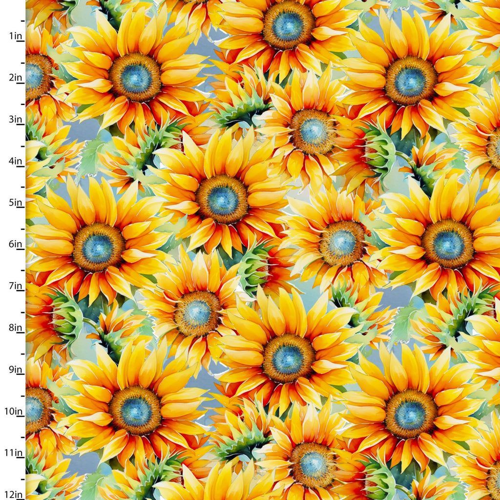 Hummingbird Bouquet Quilt Fabric - Sunflowers in Yellow - 22957-YLW ...