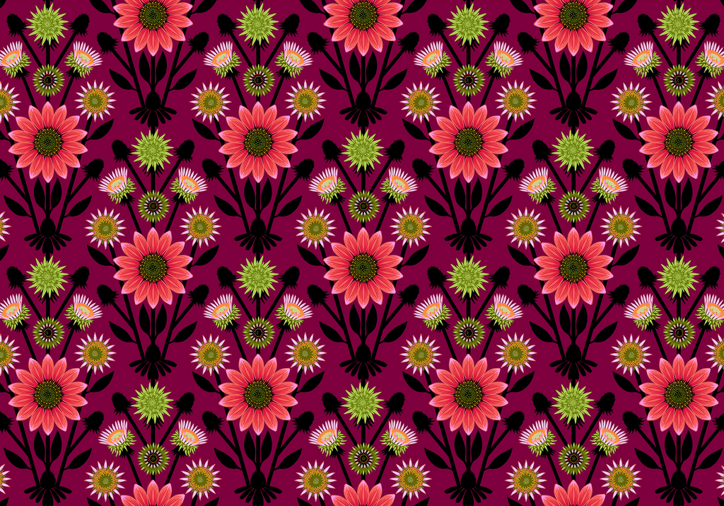 Iconic Quilt Fabric by Anna Maria Parry - Lifespan in Eggplant Purple ...