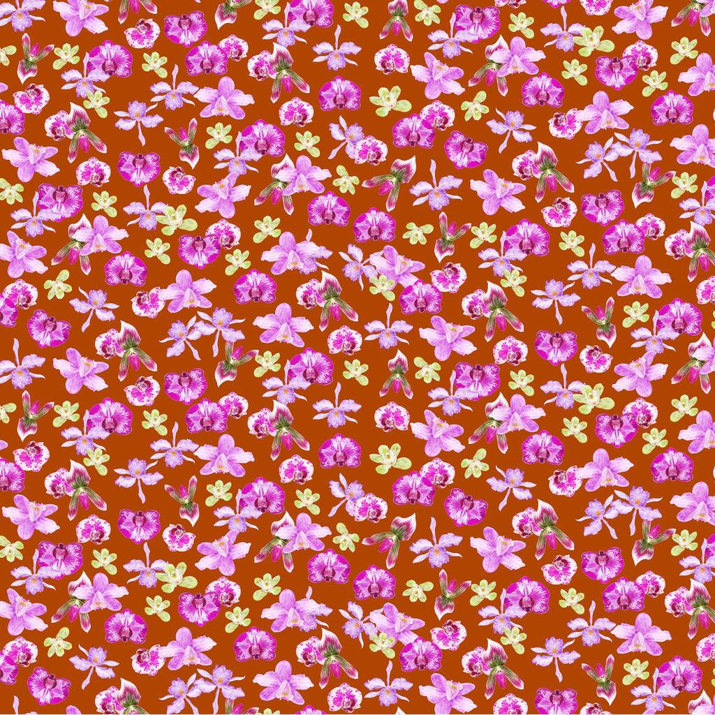 Margo Quilt Fabric - Orchids in Rust Orange - DP90801-36 – Cary ...
