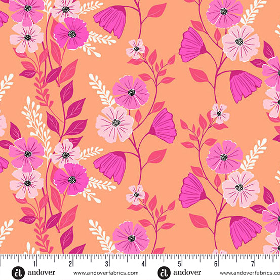 Memories Unfold Quilt Fabric - Martha's Vineyard in Peach Fuzz Orange ...