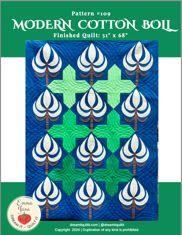 Modern Cotton Boll Quilt Pattern - MCBEJP – Cary Quilting Company