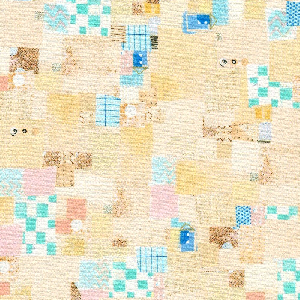 Shoreline Quilt Fabric - Collage in Shell Cream - RPTD-22894-376 SHELL ...