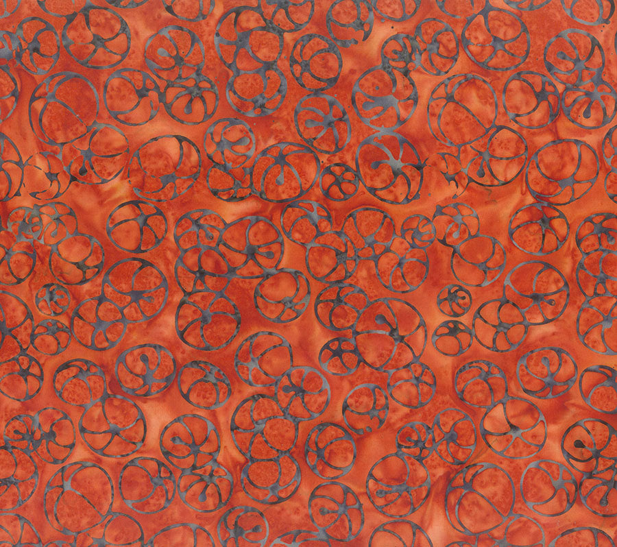 Sunburnt Country Batik Quilt Fabric - Seed Pod in Pumpkin Orange - 835 ...