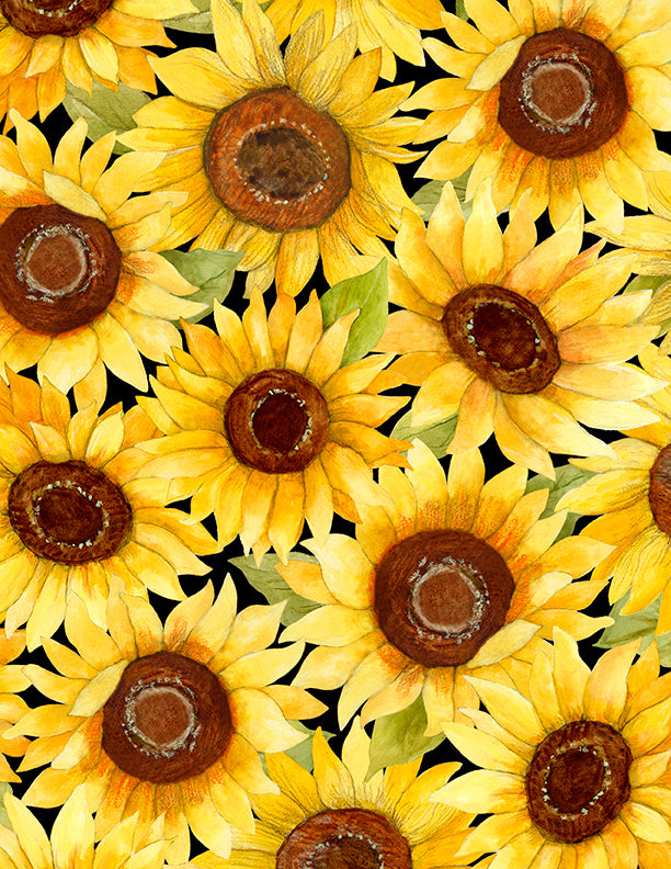 Sunflower Splendor Quilt Fabric - Packed Sunflowers in Multi - 3023-83 ...