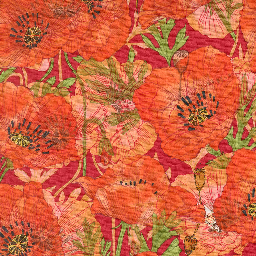 Superbloom Quilt Fabric - Poppy in Geranium Red/Multi - 48781 23 – Cary ...