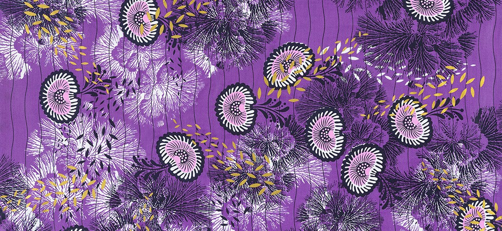 Uniwax Prints from Ivory Coast Quilt Fabric - Purple - UW-24724-4 PURP ...