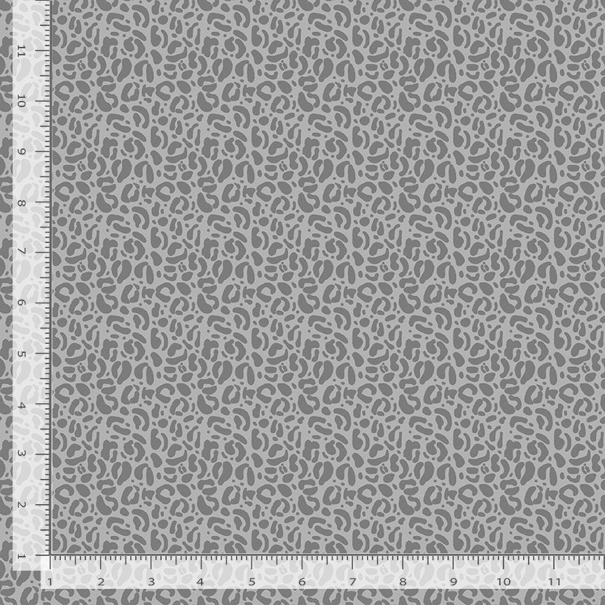 Wild Quilt Fabric - Leopard Print in Pewter Gray - STELLA-DPJ3031 PEWT ...
